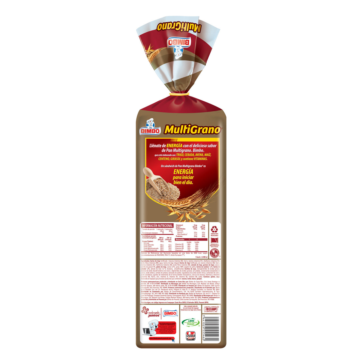 Pan Empacado Integral Multigrano Bimbo Paquete 540 G | Auto Mercado