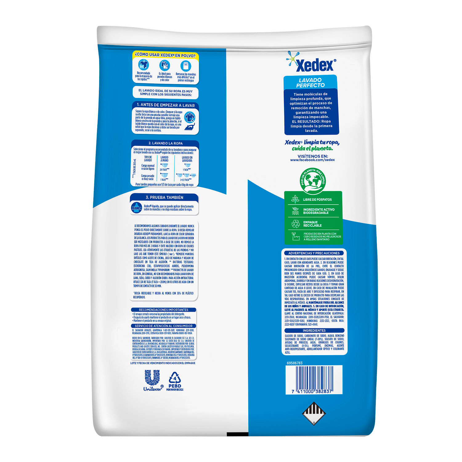 Detergente Polvo Multiaccion Xedex Bolsa 1.5 Kg | Auto Mercado
