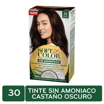 Tinte Permanente Sin Amoniaco Castaño Oscuro Soft Color Caja 1 Unid ...