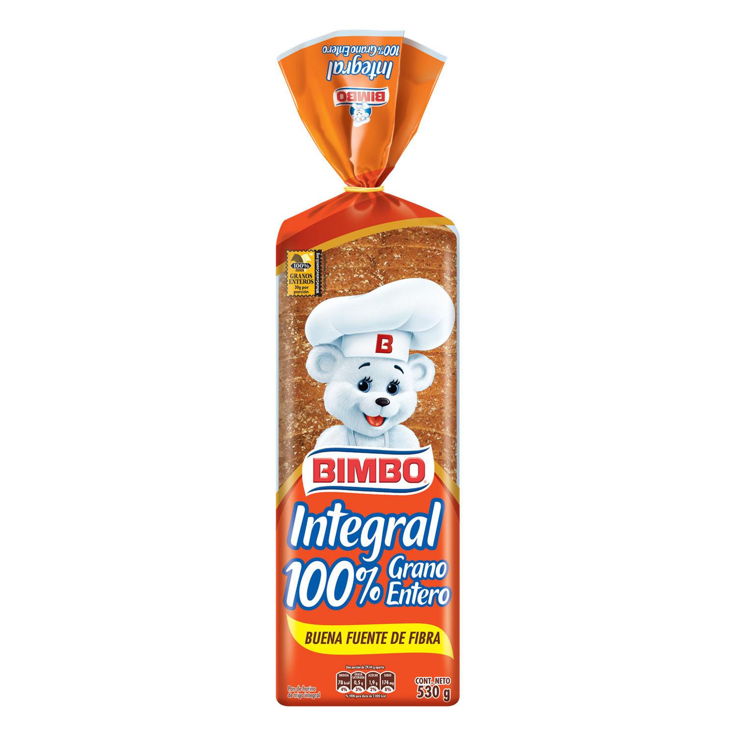 Pan Empacado Integral Mediano Bimbo Paquete 530 G | Auto Mercado