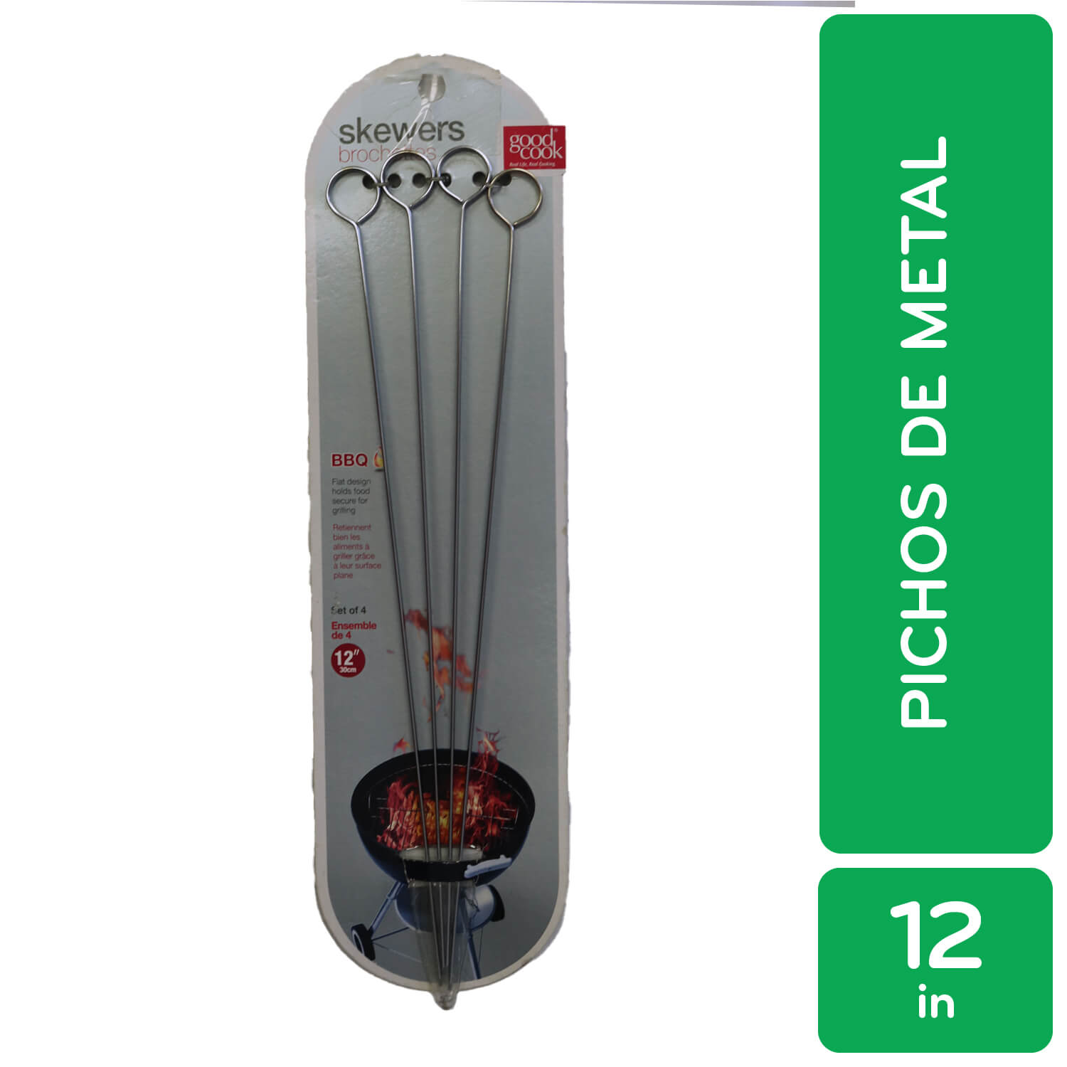 Pincho Bbq Metal 12 Pulgadas Good Cook Paquete 4 Unidad | Auto Mercado