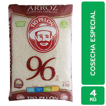 Arroz Blanco 96% Tio Pelon Paquete 4000 G | Auto Mercado