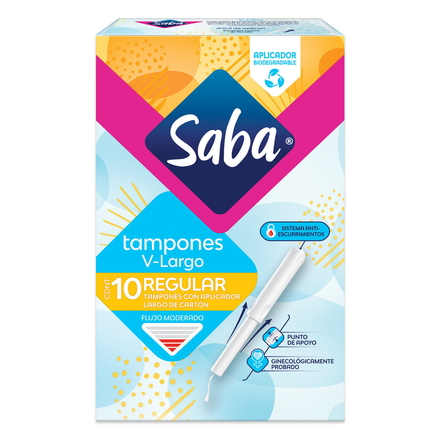 Tampon Regular Saba Paquete 10 Unid | Auto Mercado