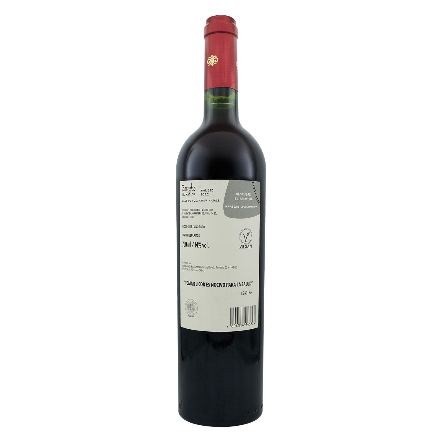 Vino Tinto Chile Malbec Reserva Secreto Viu Manent | Auto Mercado