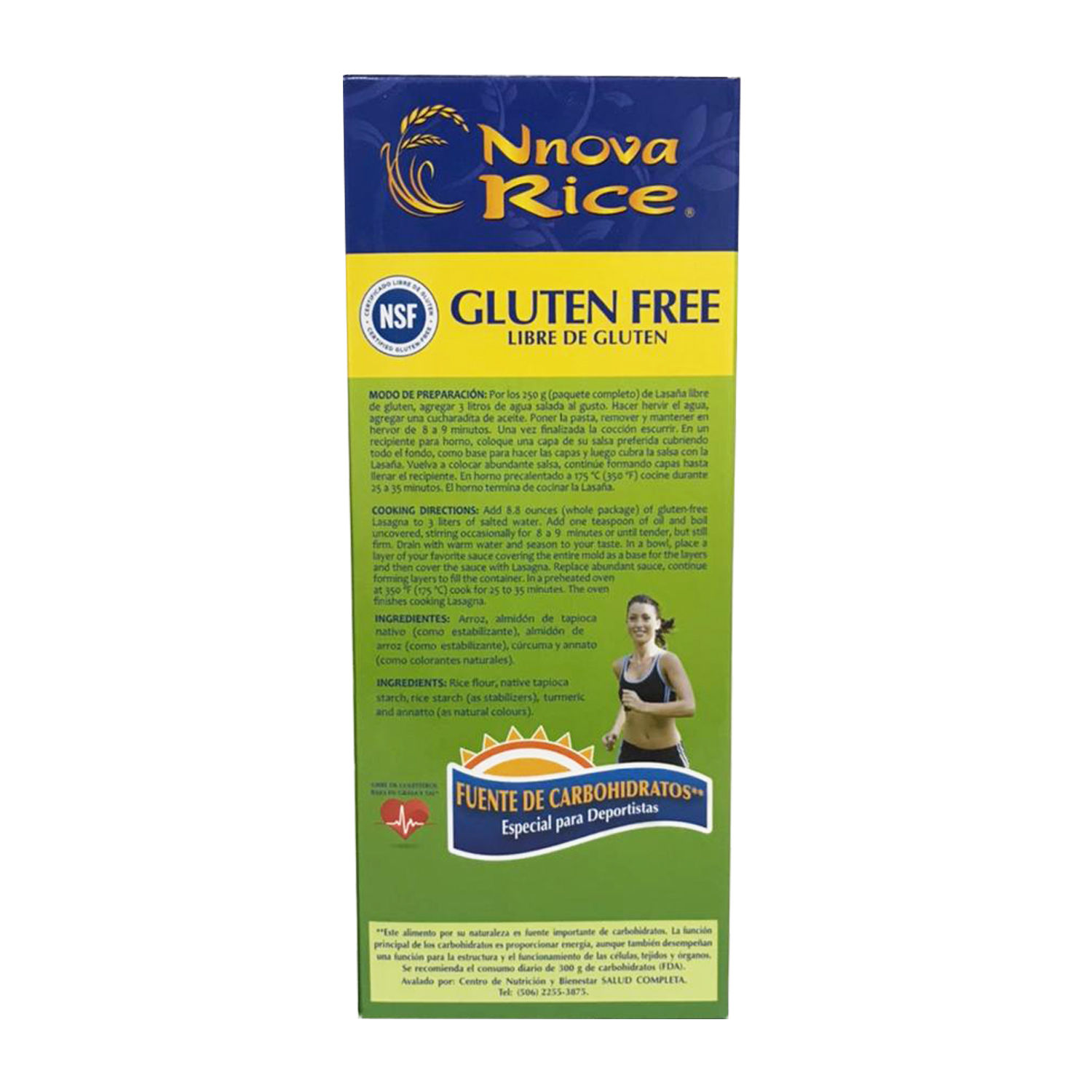 Pasta Alimenticia Lasagña Arroz S Gluten Nnova Rice Caja 250 G | Auto ...