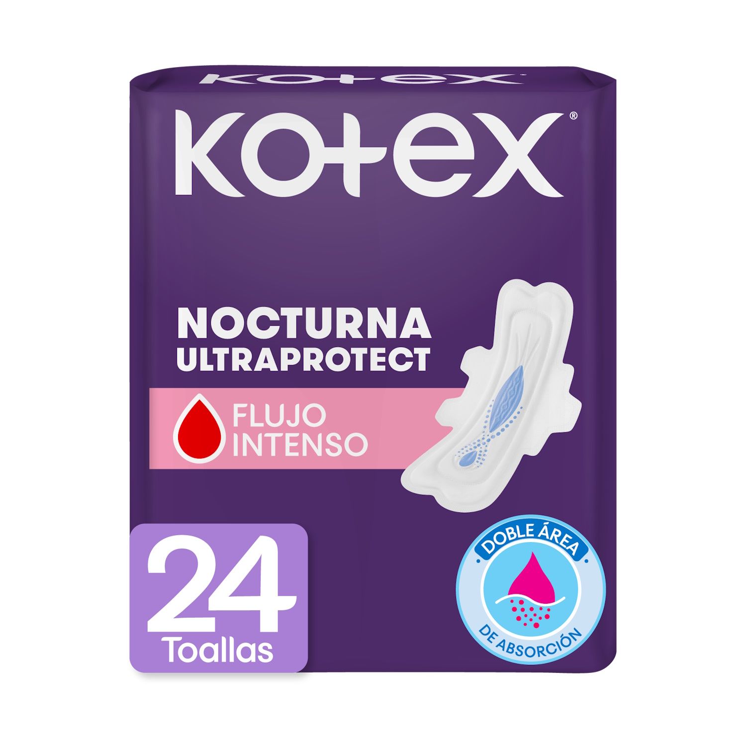 Toalla Intima Nocturna Con Alas Kotex Paquete 24 Unid | Auto Mercado