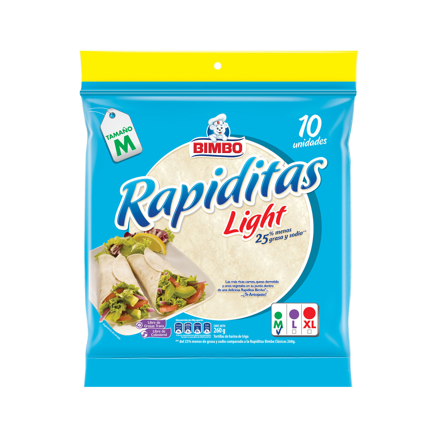 Tortillas Trigo Light Bimbo Paquete 250 G | Auto Mercado