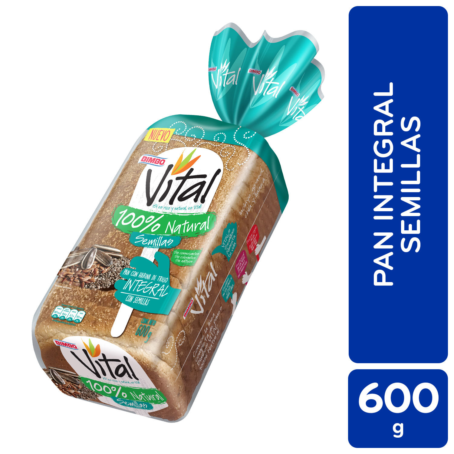 Pan Empacado Integral Semillas Bimbo Paquete 600 G | Auto Mercado