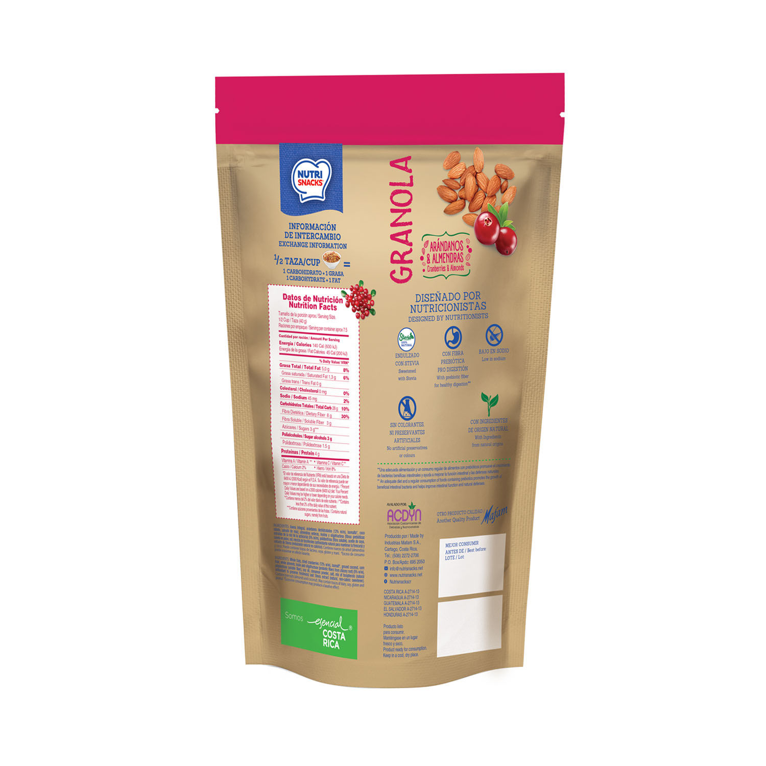 Granola Sin Azucar Nutrisnacks Paquete 420 G | Auto Mercado