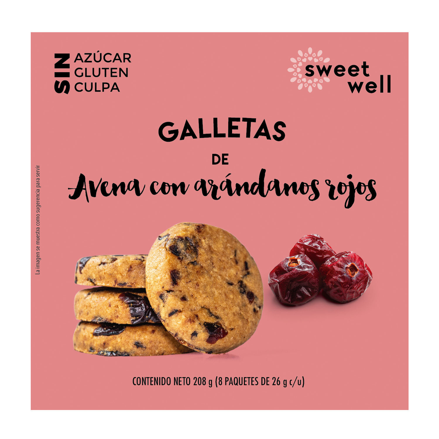Galleta Dulce Sin Azucar Avena Arandano Sweetwell Caja 208 G | Auto Mercado