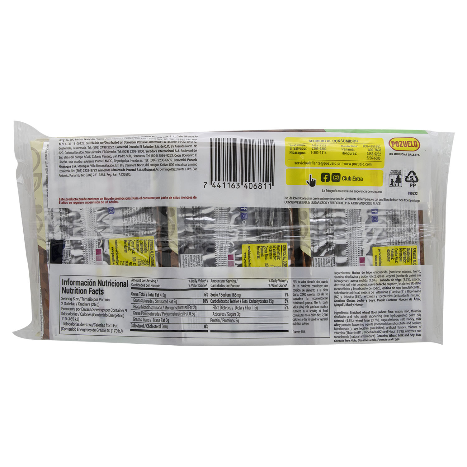 Galleta Salada Club Extra Pozuelo Paquete 225 G | Auto Mercado