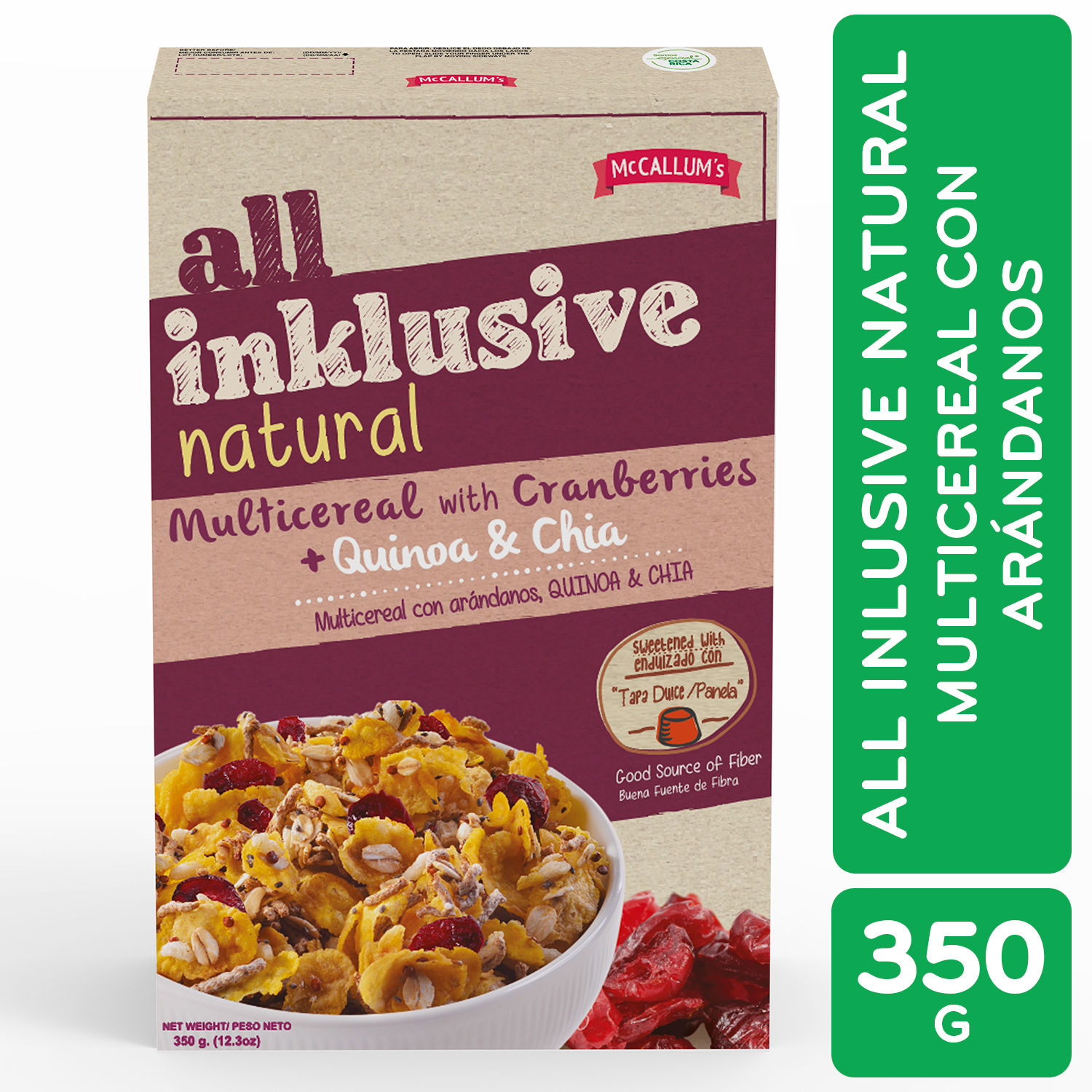 Cereal Multicereal Arandano Quinoa Mc Callums Caja 350 G | Auto Mercado