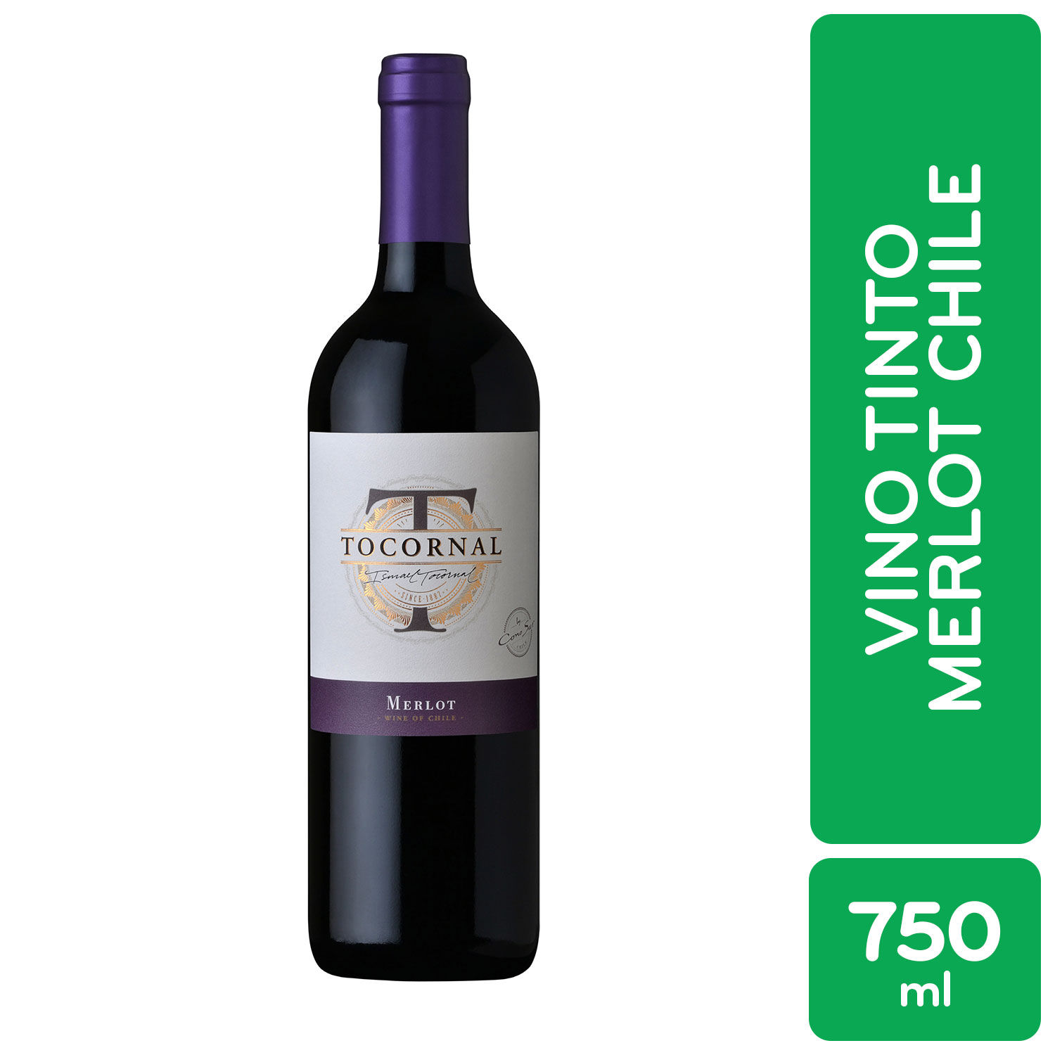 Vino Tinto Chile Merlot Tocornal Botella 750 Ml | Auto Mercado