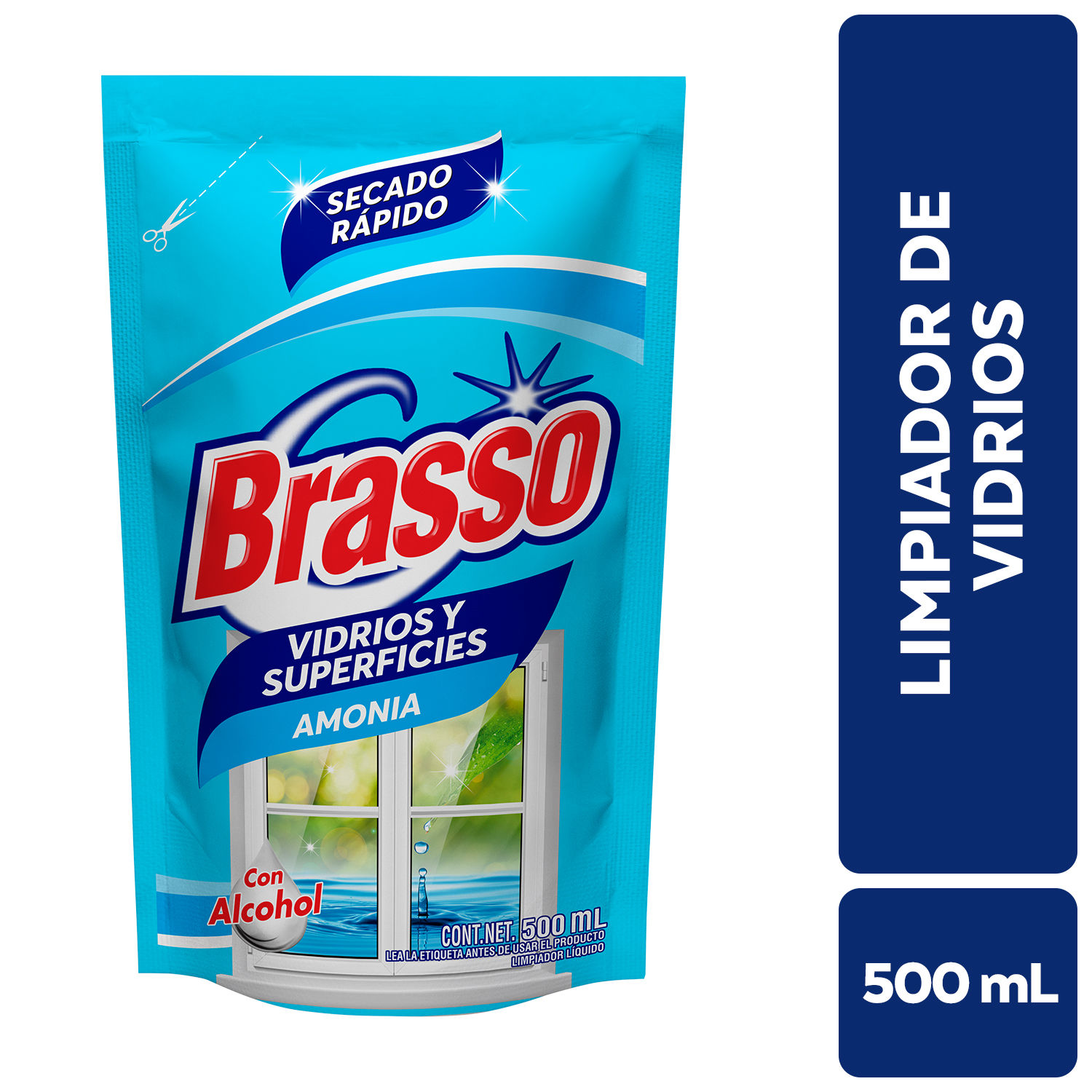 Limpiador Vidrio Liquido Frescura Brasso Paquete 500 Ml Auto Mercado