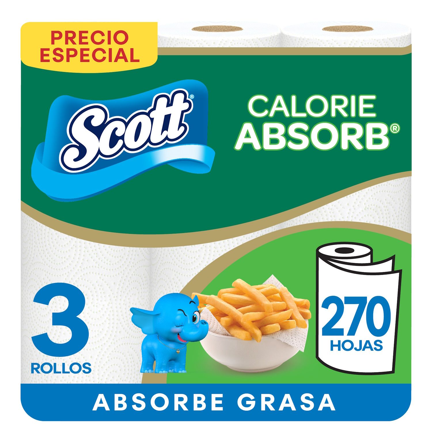 Toalla De Cocina Absorcion Superior Calorie Absorb 3u Scott Paquete 706 ...