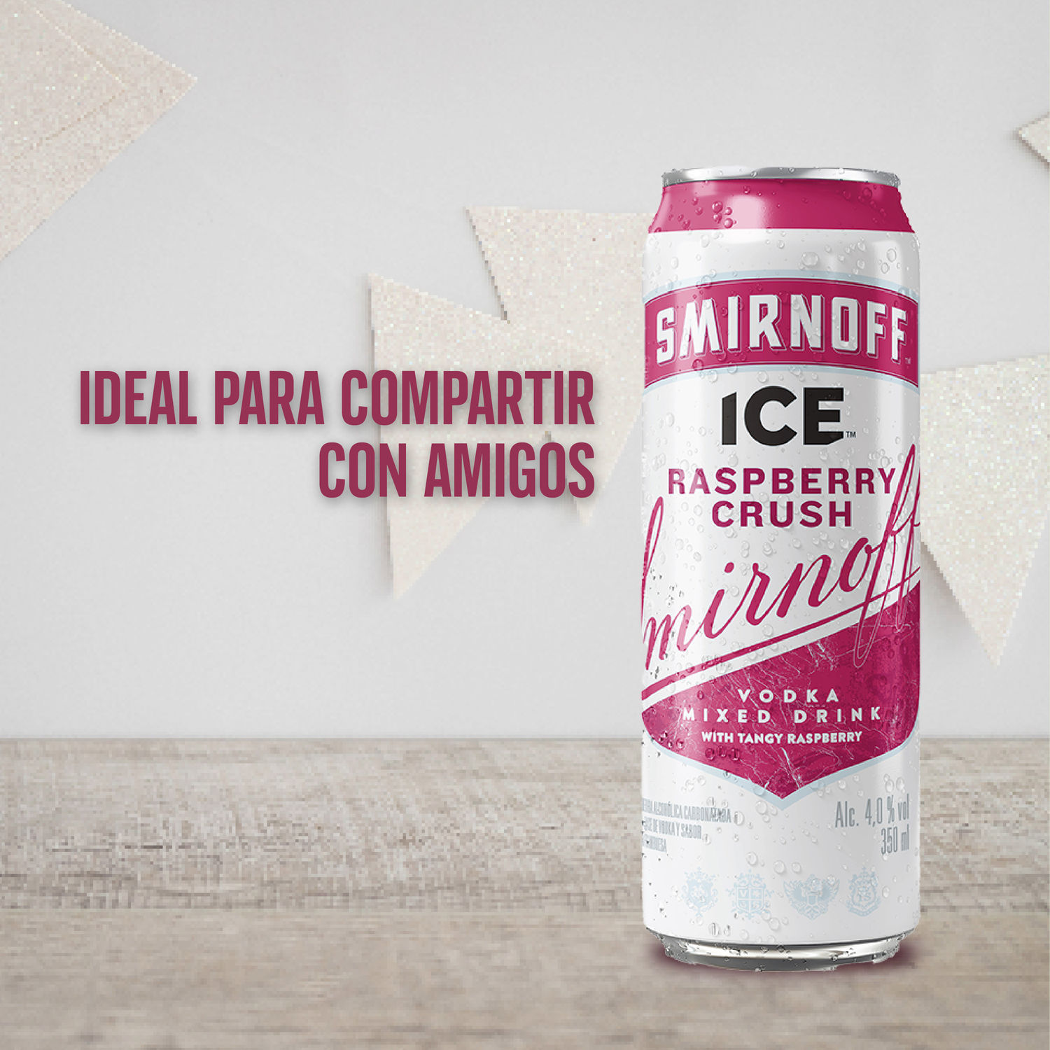 Rtd Vodka Raspberry Smirnoff Lata 350 Ml | Auto Mercado