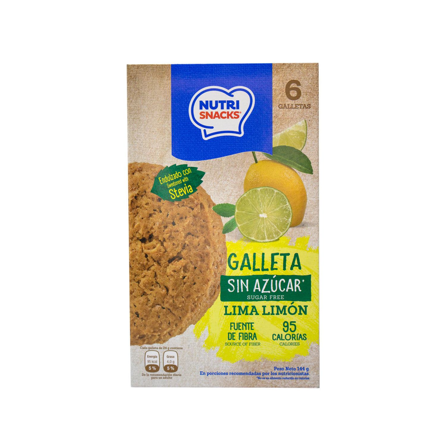 Galleta Dulce Limon Nutrisnacks Caja 144 G | Auto Mercado