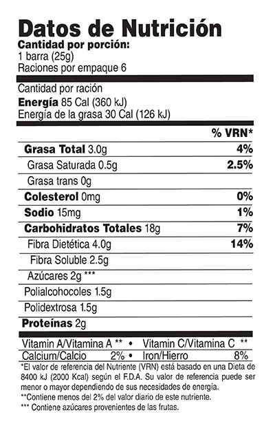 Barra Granola Maracuya Chia Nutrisnacks Caja 150 G | Auto Mercado