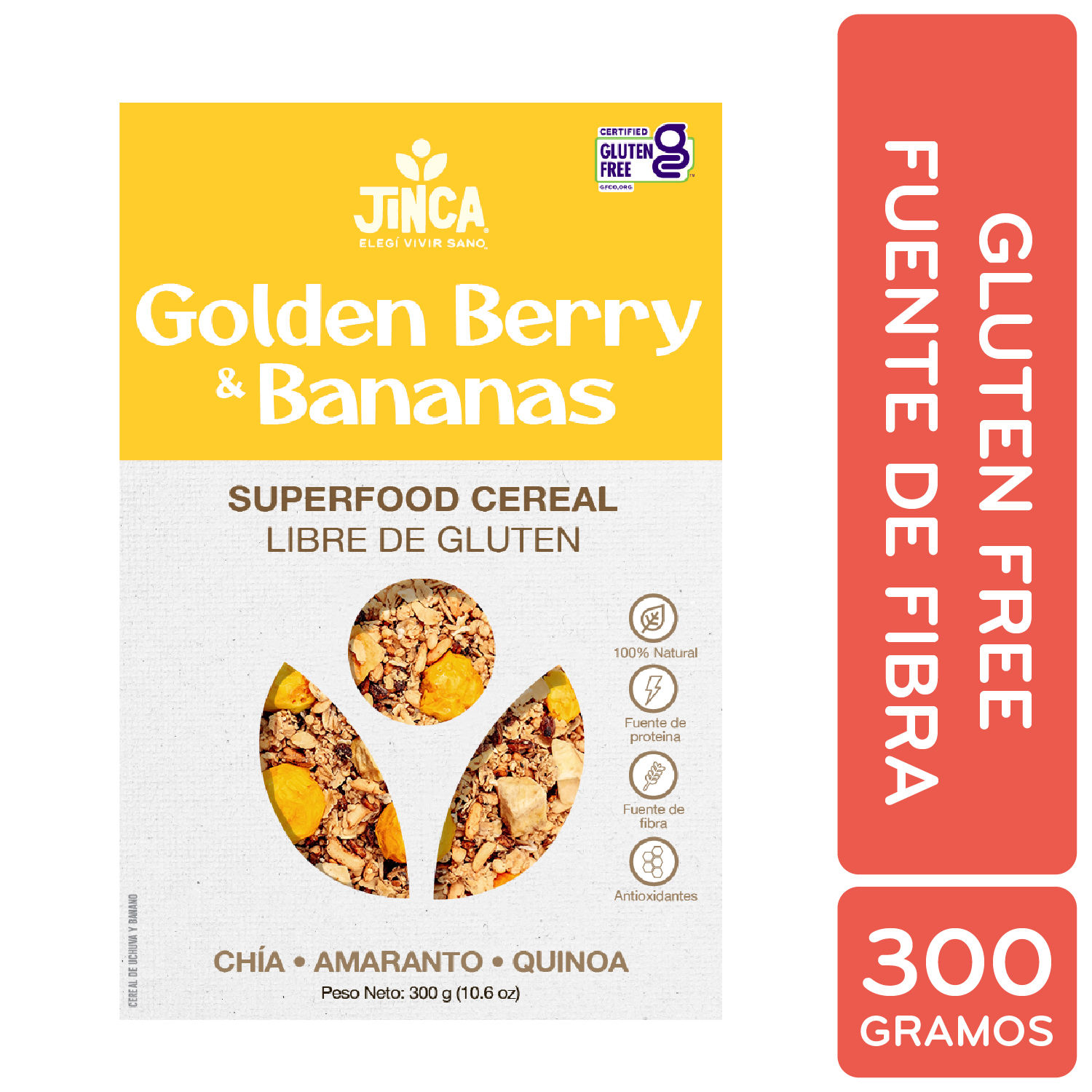Cereal Sin Gluten Uchuva Banano Jinca Foods Caja 300 G | Auto Mercado