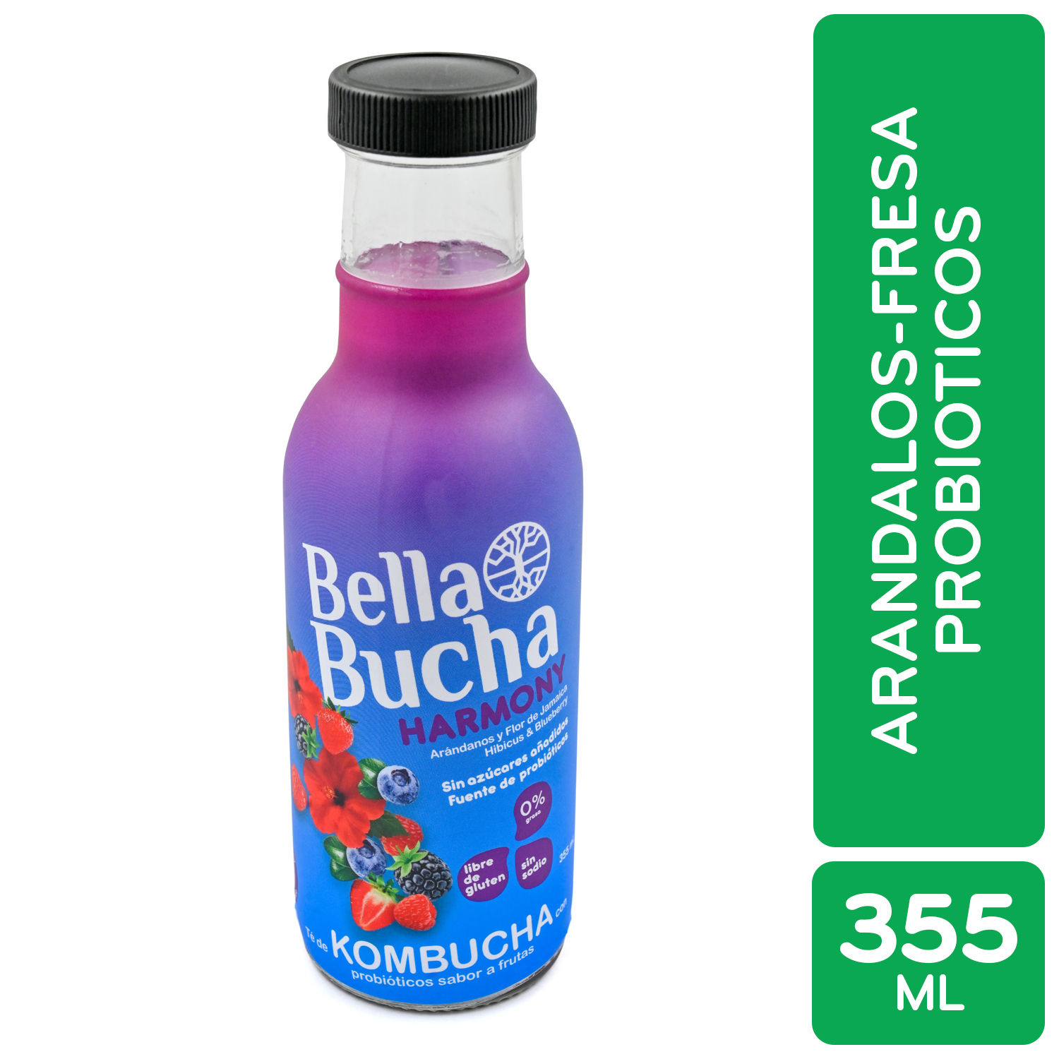 Bebida Te Líquido Kombucha Harmony Bella Bucha Botella 355 Ml | Auto ...