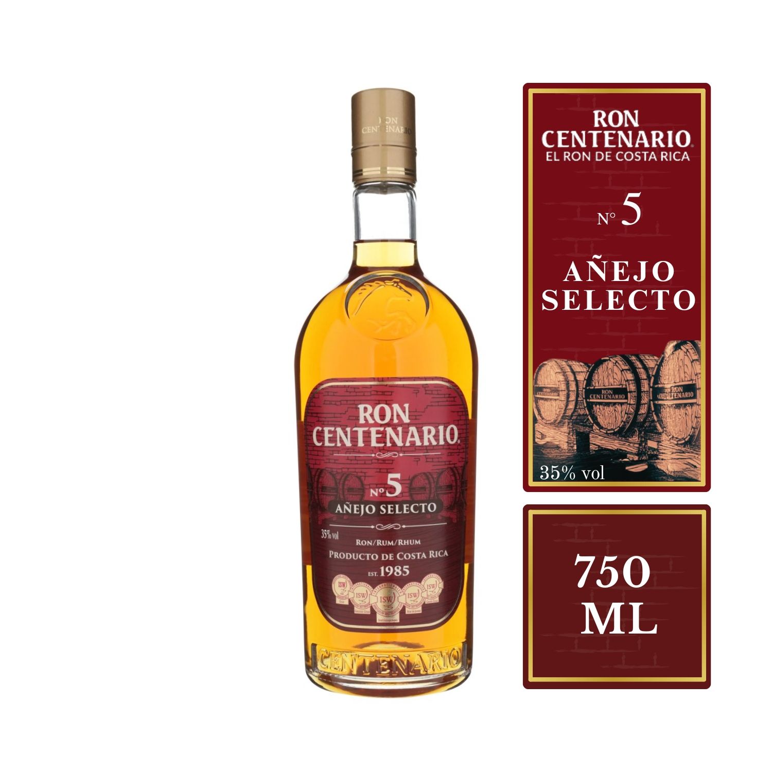 Ron Añejo 5 Años Centenario Botella 750 Ml | Auto Mercado