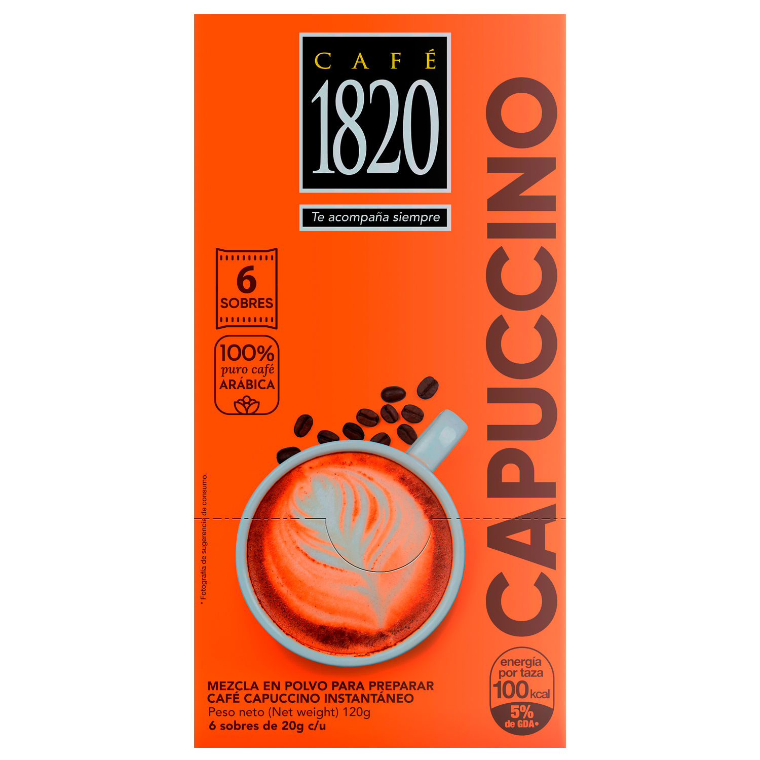Cafe Instantaneo Capuccino 1820 Caja 120 G | Auto Mercado