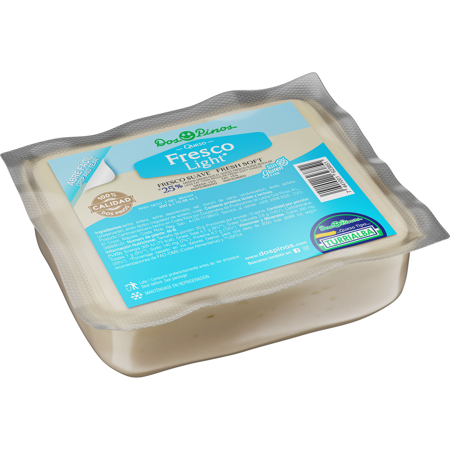 Queso Fresco Tipo Turrialba Light Dos Pinos | Auto Mercado