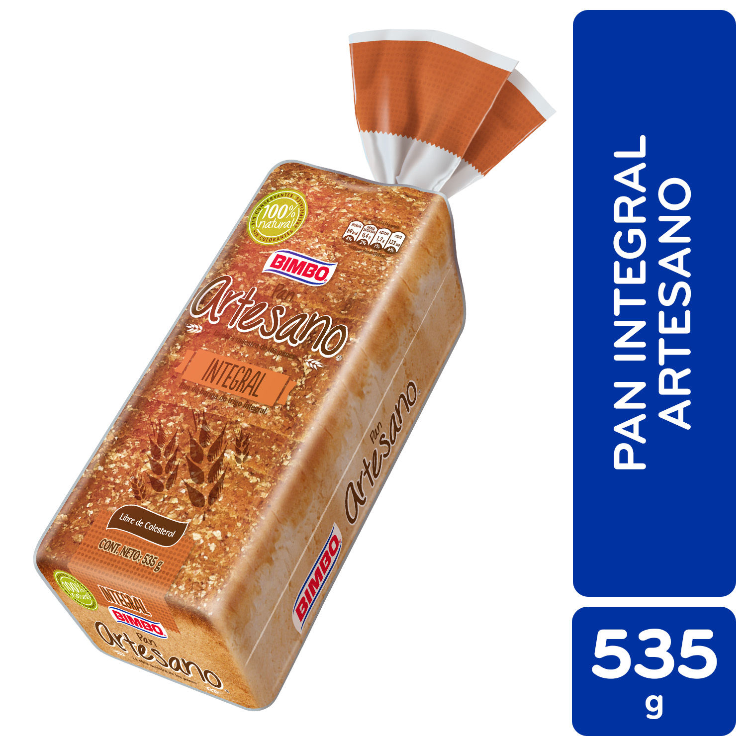 Pan Empacado Integral Artesano Bimbo Paquete 535 G | Auto Mercado