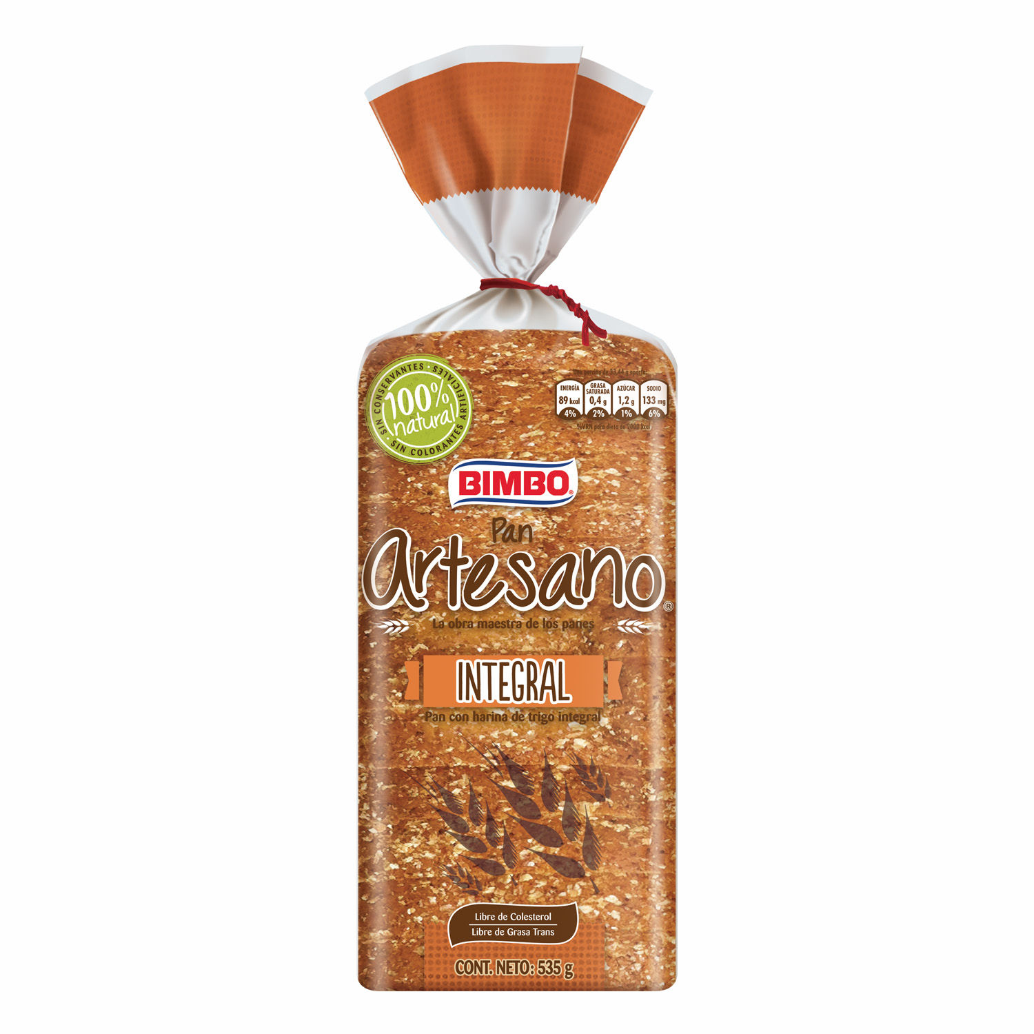 Pan Empacado Integral Artesano Bimbo Paquete 535 G | Auto Mercado