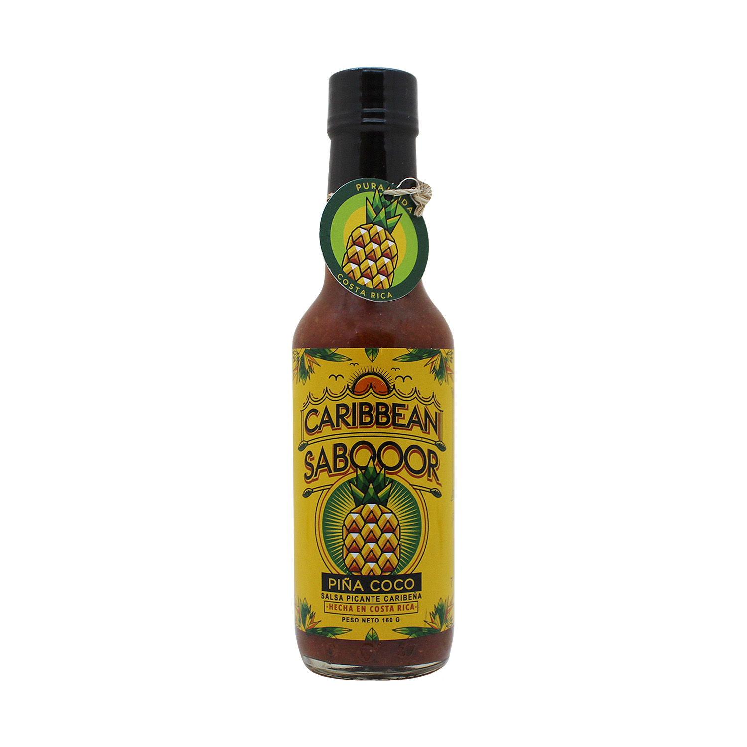 Salsa Picante Piña Coco Caribbean Sabooor Botella 160 G | Auto Mercado
