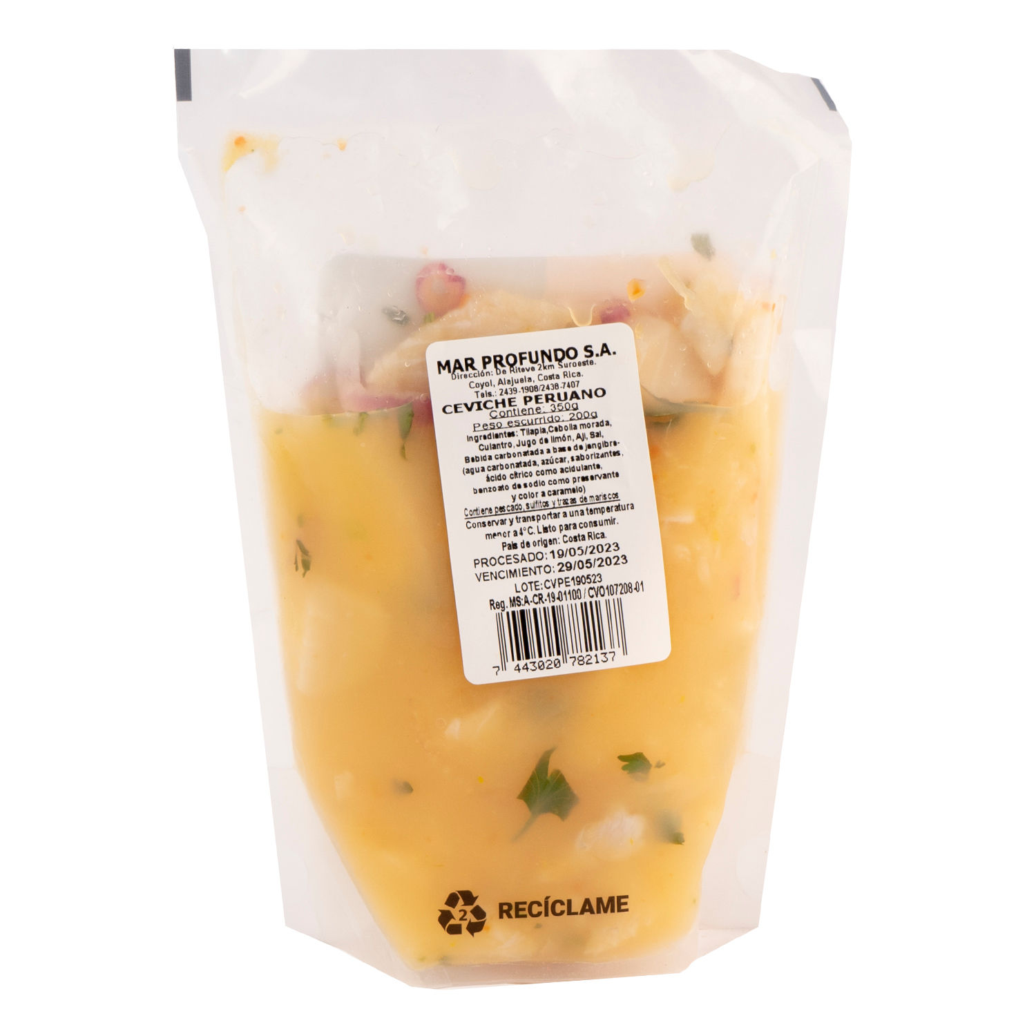 Ceviche Peruano Aquicola Auto Mercado Bolsa 350 G | Auto Mercado