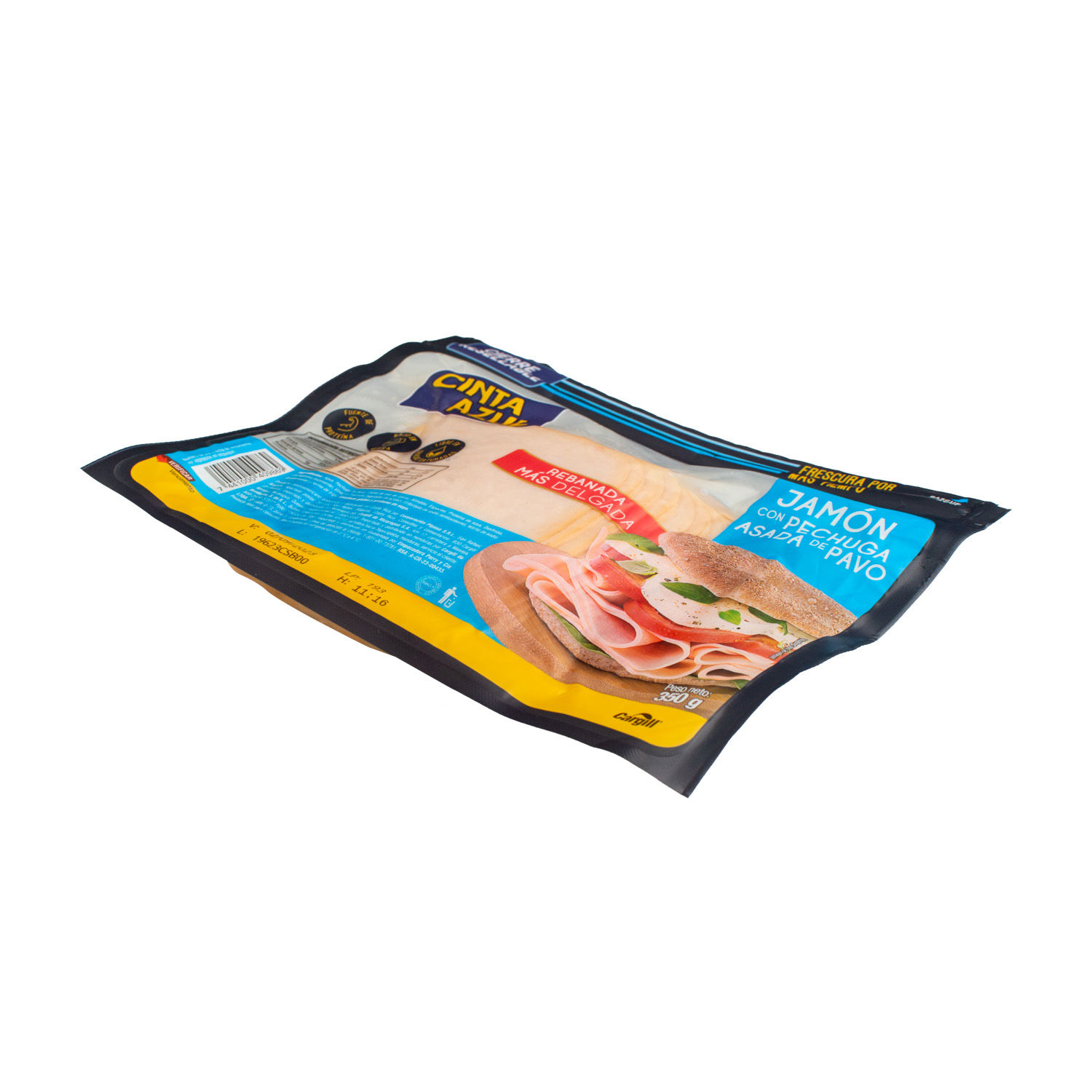 Jamon Pechuga Pavo Cocido Rebanada Delgada Light Cinta Azul Paquete 350 ...