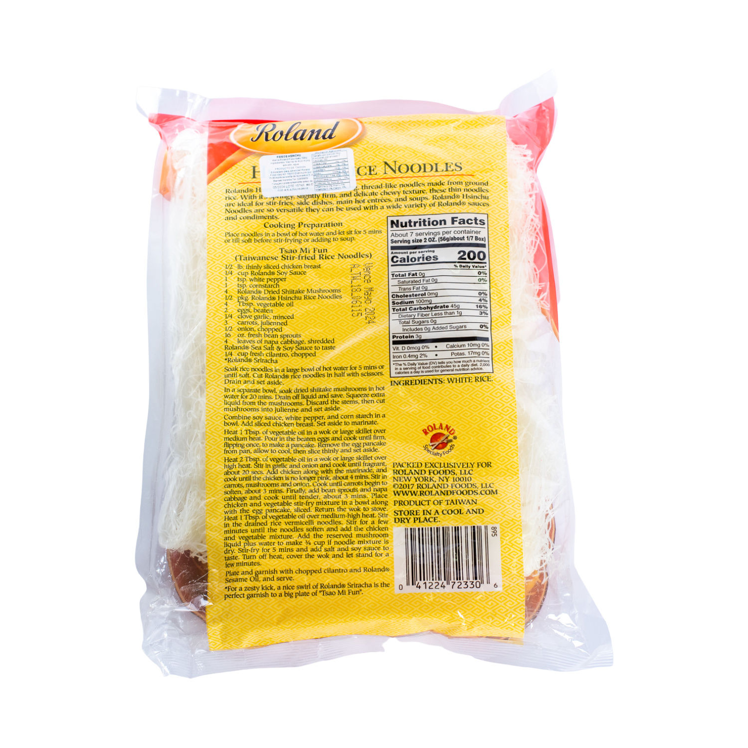 Pasta Alimenticia Oriental Arroz Roland Bolsa 396 G | Auto Mercado