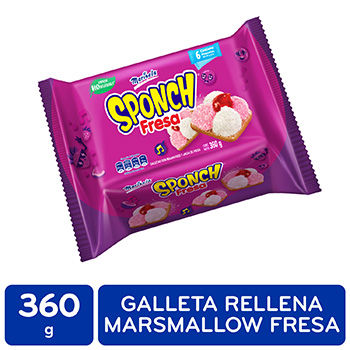 Galleta Dulce Rellena Fresa Sponch Marinela Paquete 360 G | Auto Mercado