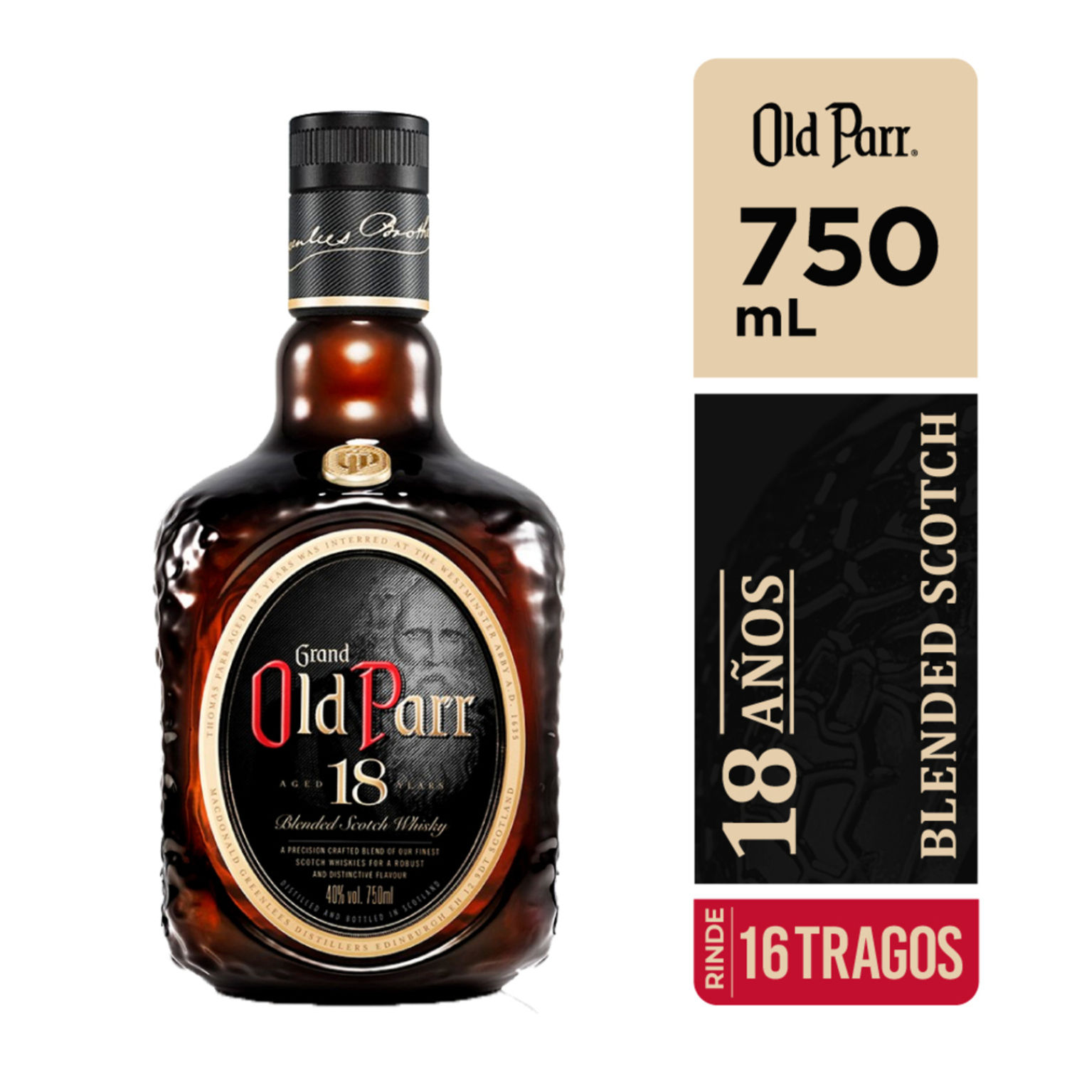 Whisky Escoces 18 Años Old Parr Botella 750 Ml | Auto Mercado