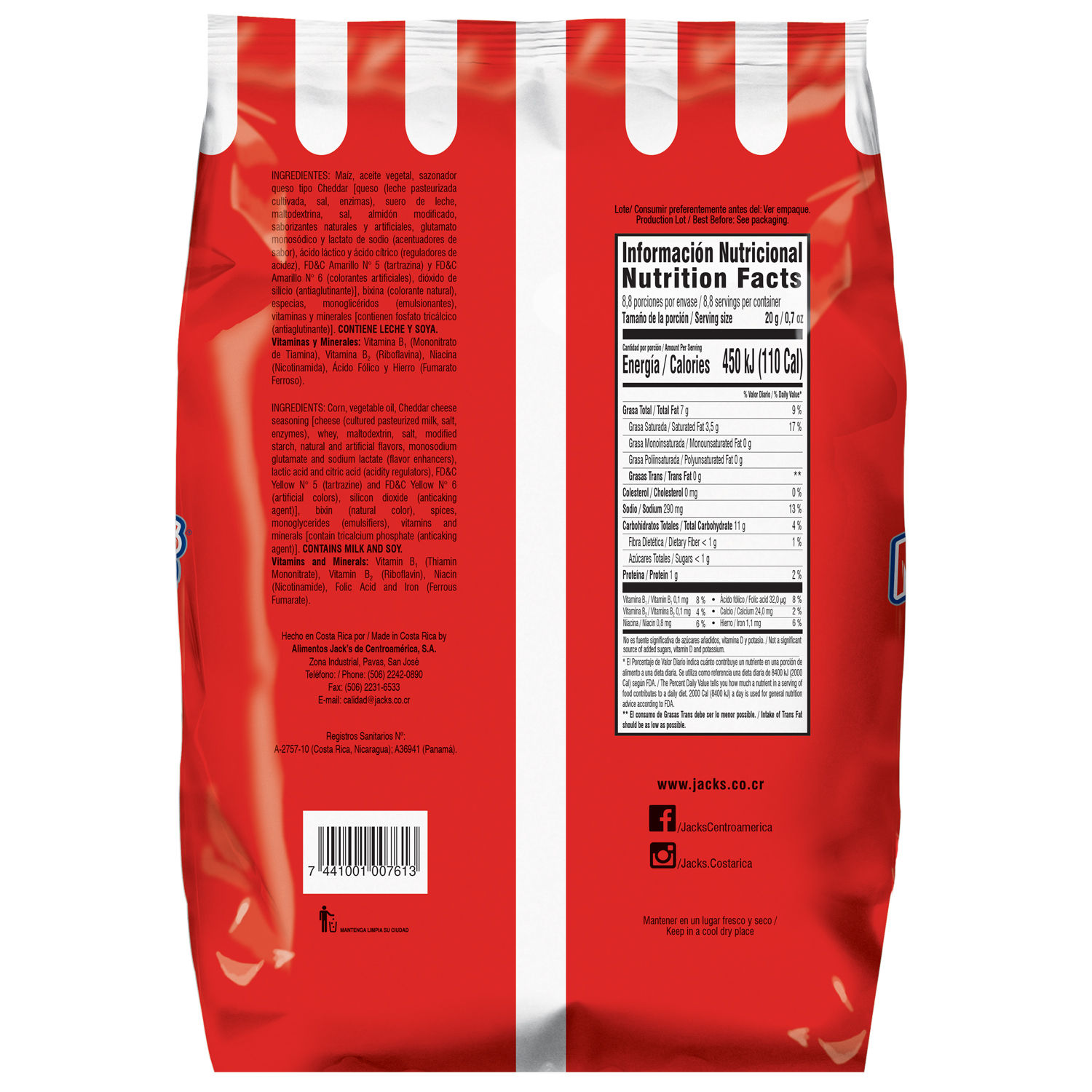 Bocadillo Meneito Jacks Bolsa 175 G | Auto Mercado