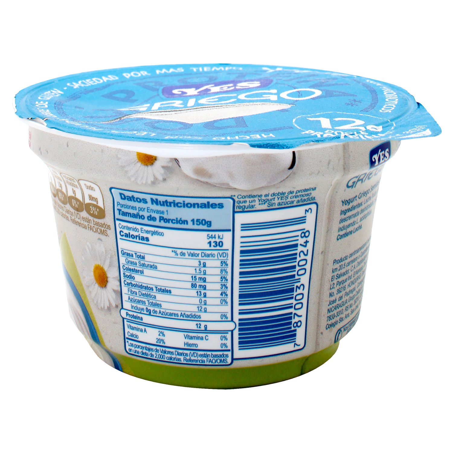 Yogurt Griego Natural Yes Envase 150 G | Auto Mercado