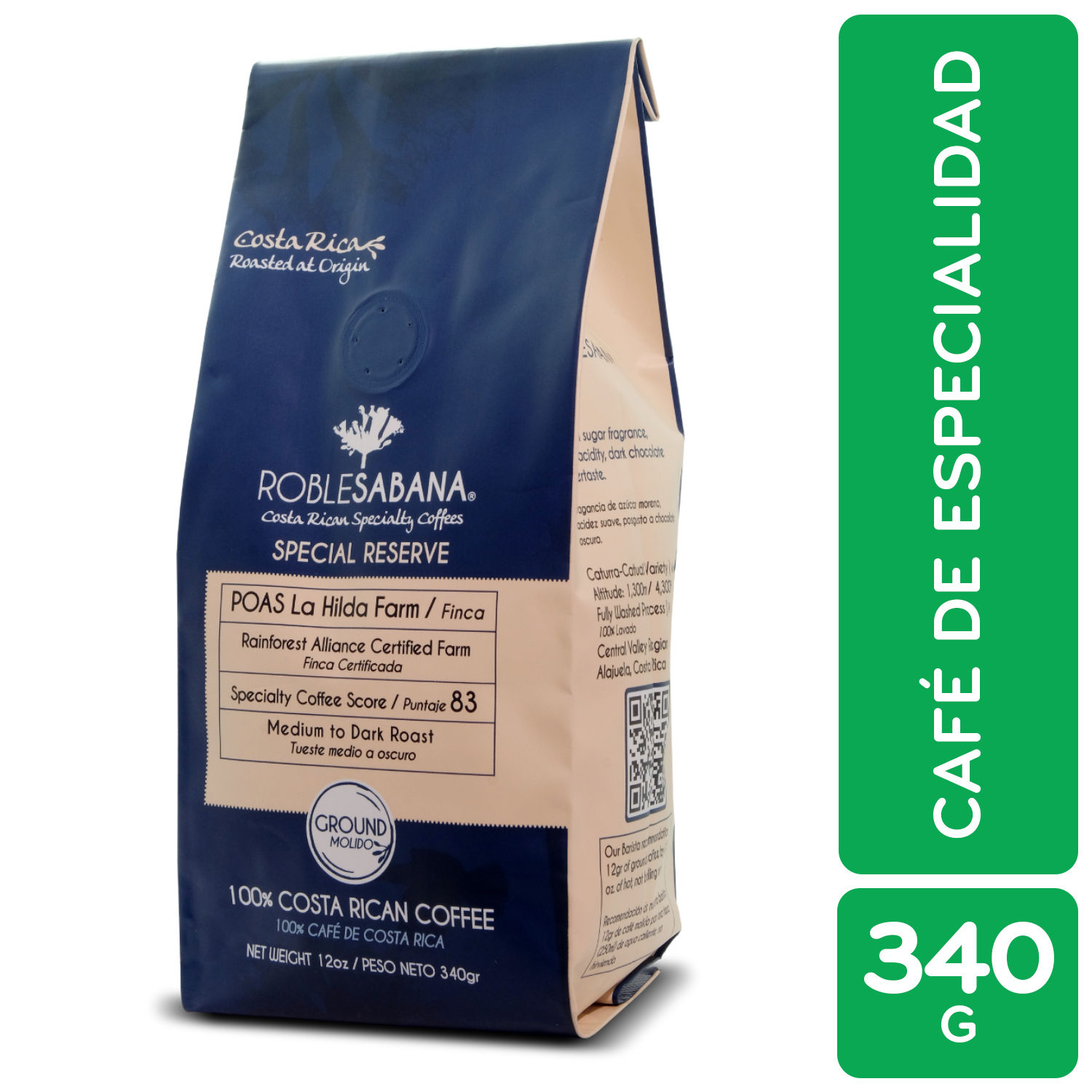 Cafe Molido Gourmet Roble Sabana Reserva Poas Paquete 340 G | Auto Mercado