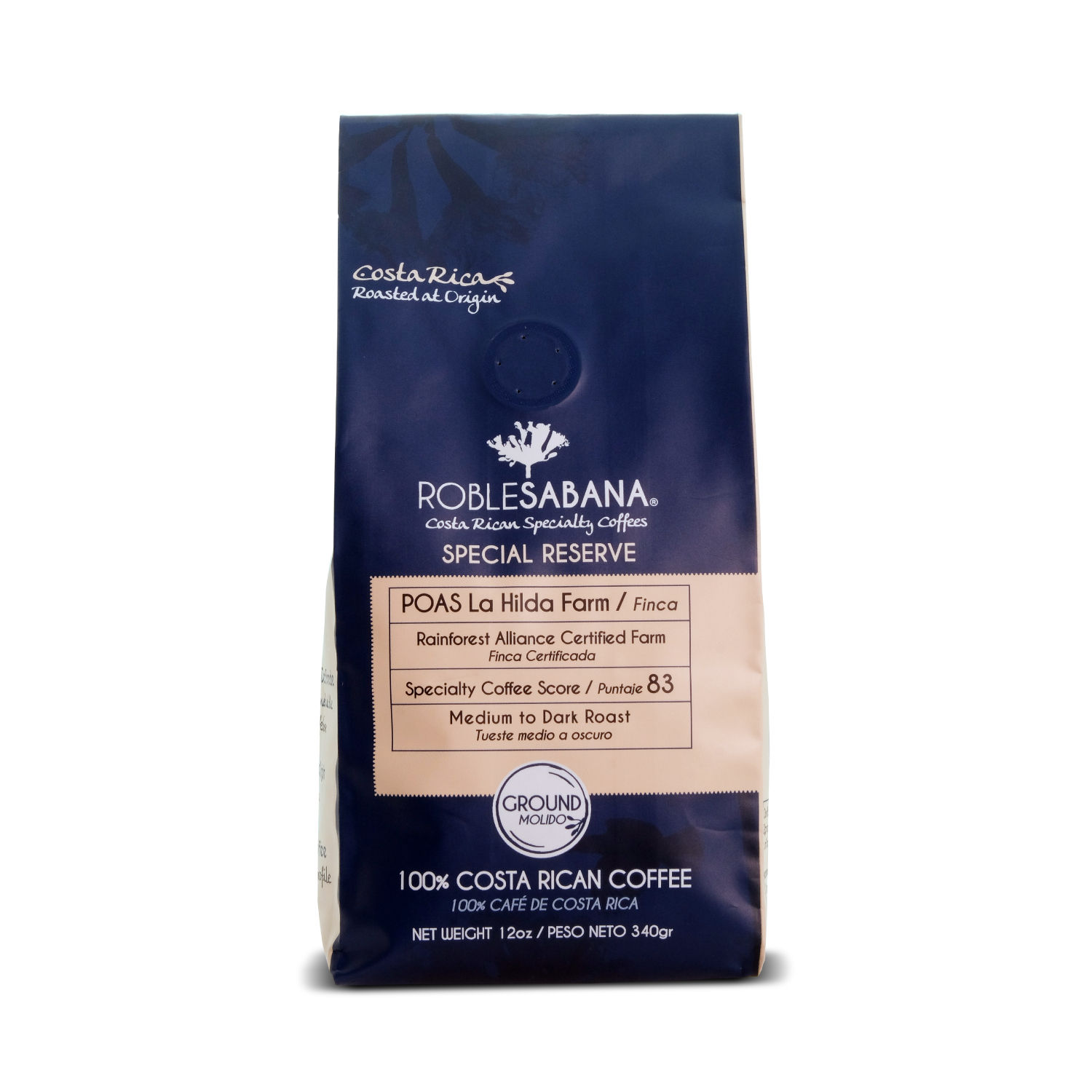 Cafe Molido Gourmet Roble Sabana Reserva Poas Paquete 340 G | Auto Mercado