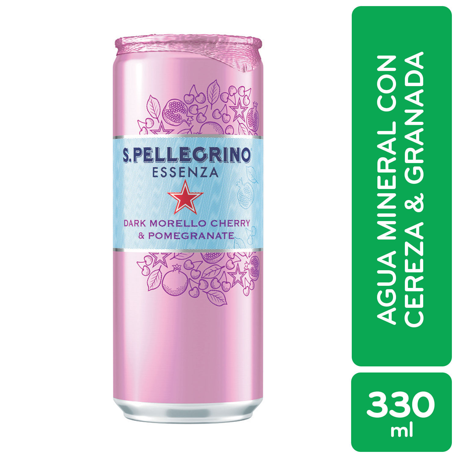 Agua Gasificada Saborizada Cereza San Pellegrino Lata 330 Ml | Auto Mercado