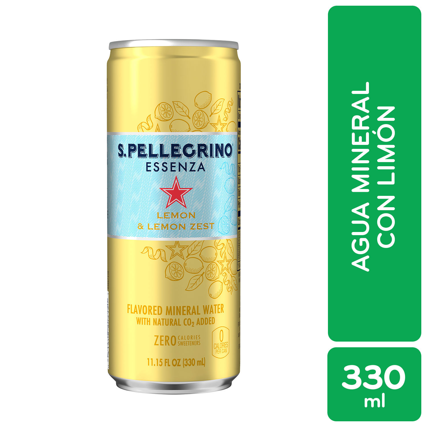 Agua Gasificada Saborizada Limón San Pellegrino Lata 330 Ml | Auto Mercado