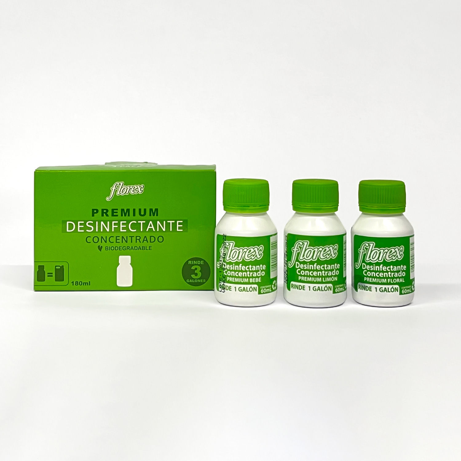 Desinfectante Liquido 3u Florex Caja 180 Ml | Auto Mercado