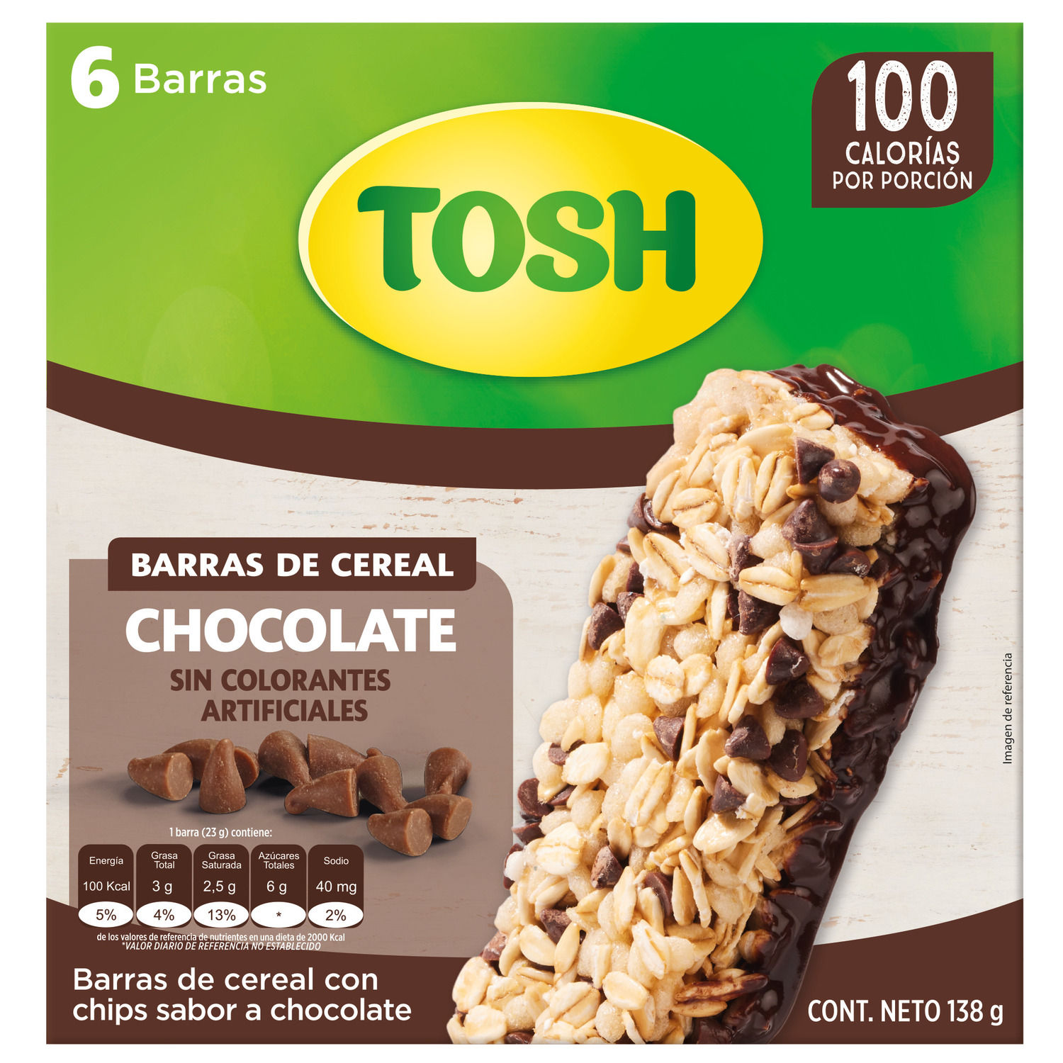 Barra Cereal Chocolate Tosh Caja 138 G | Auto Mercado