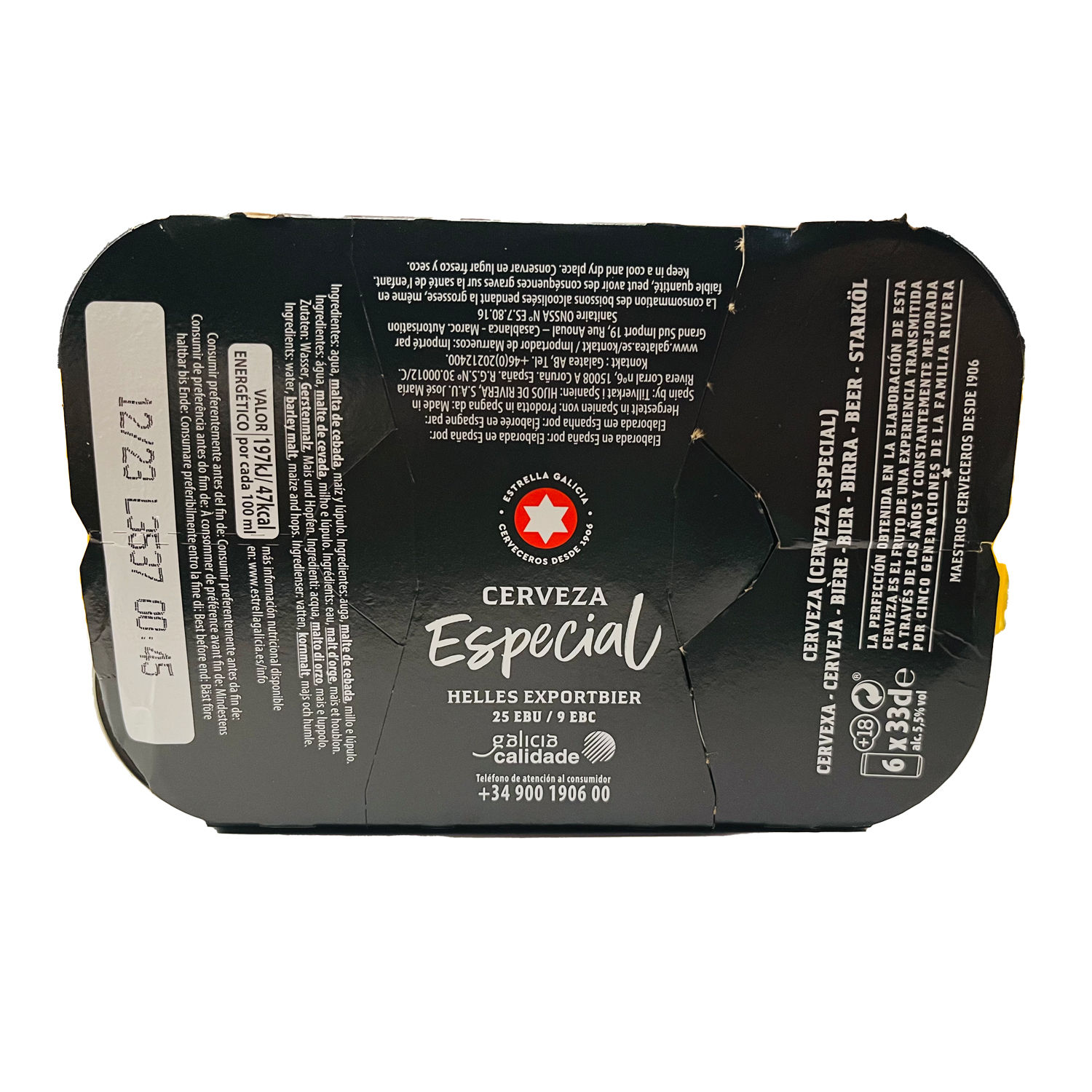 Cerveza Importada Especial España Pack Estrella De Galicia Paquete 1980 ...