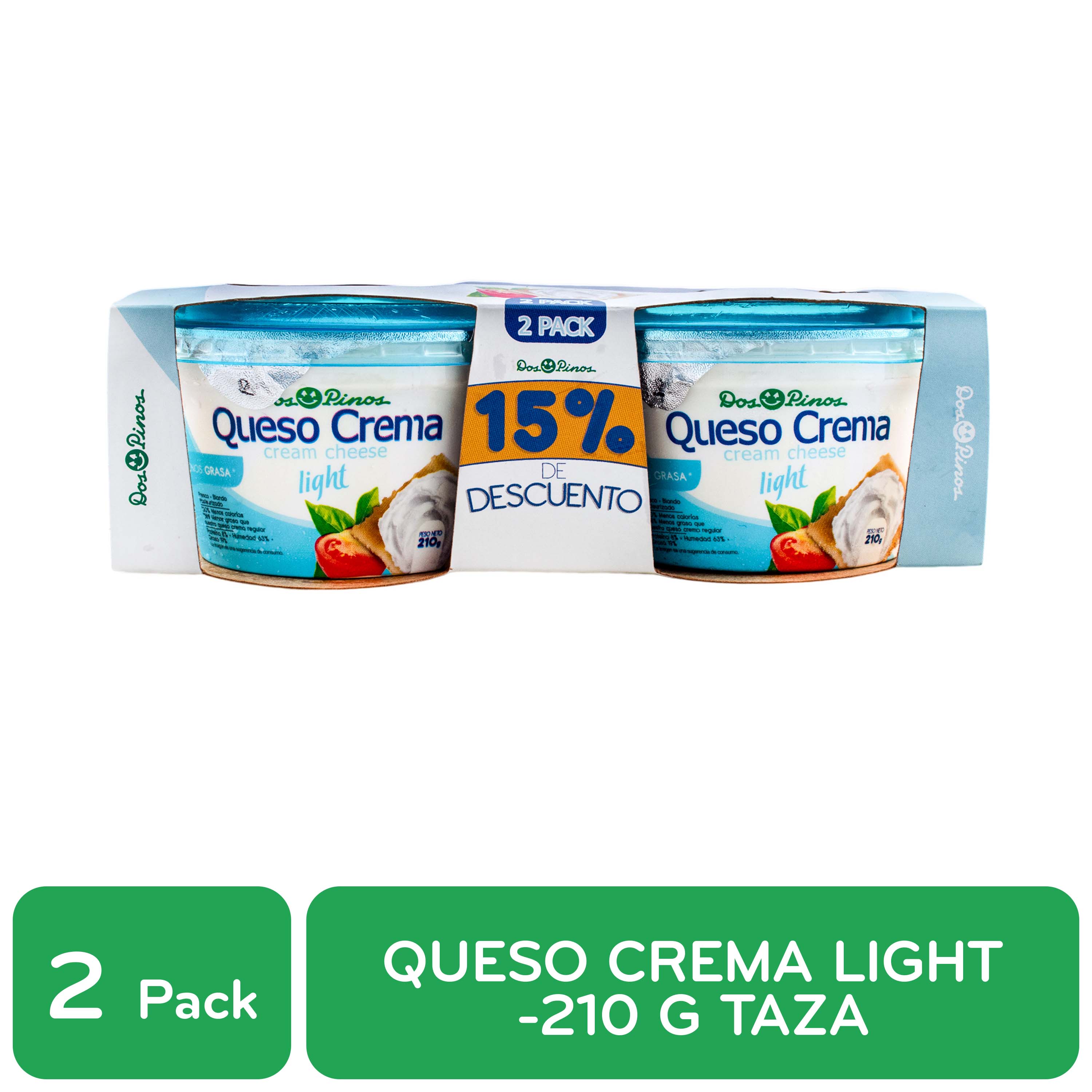 Queso Crema Light 2u Dos Pinos Paquete 420 G | Auto Mercado