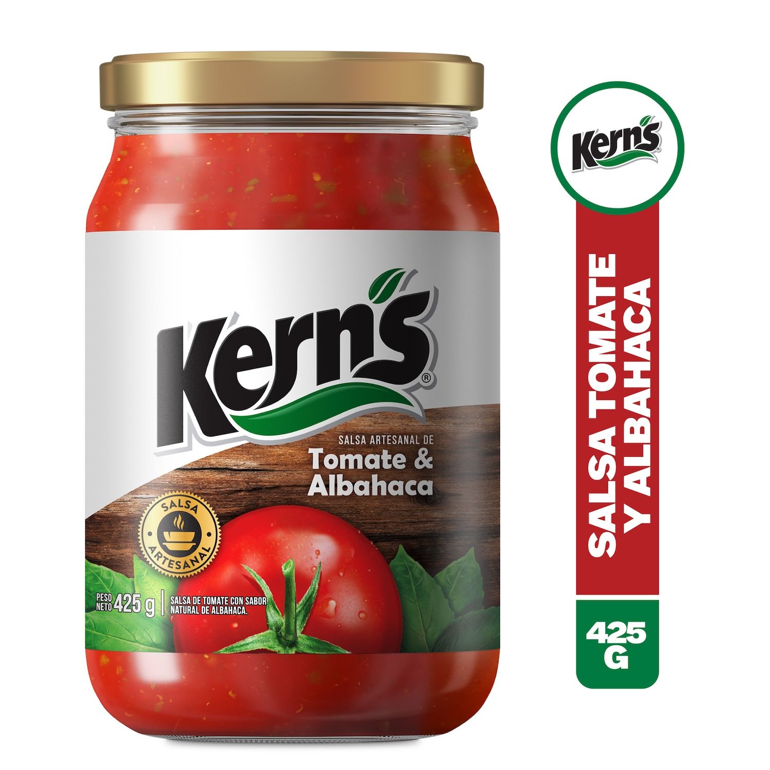 Salsa Tomate Preparada Albahaca Kerns Frasco 425 G | Auto Mercado