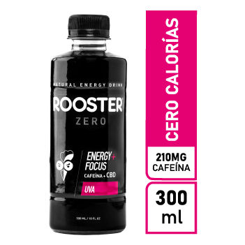 Bebida Energizante Saborizada Uva Cbd Rooster Natural Boos Envase 300 ...