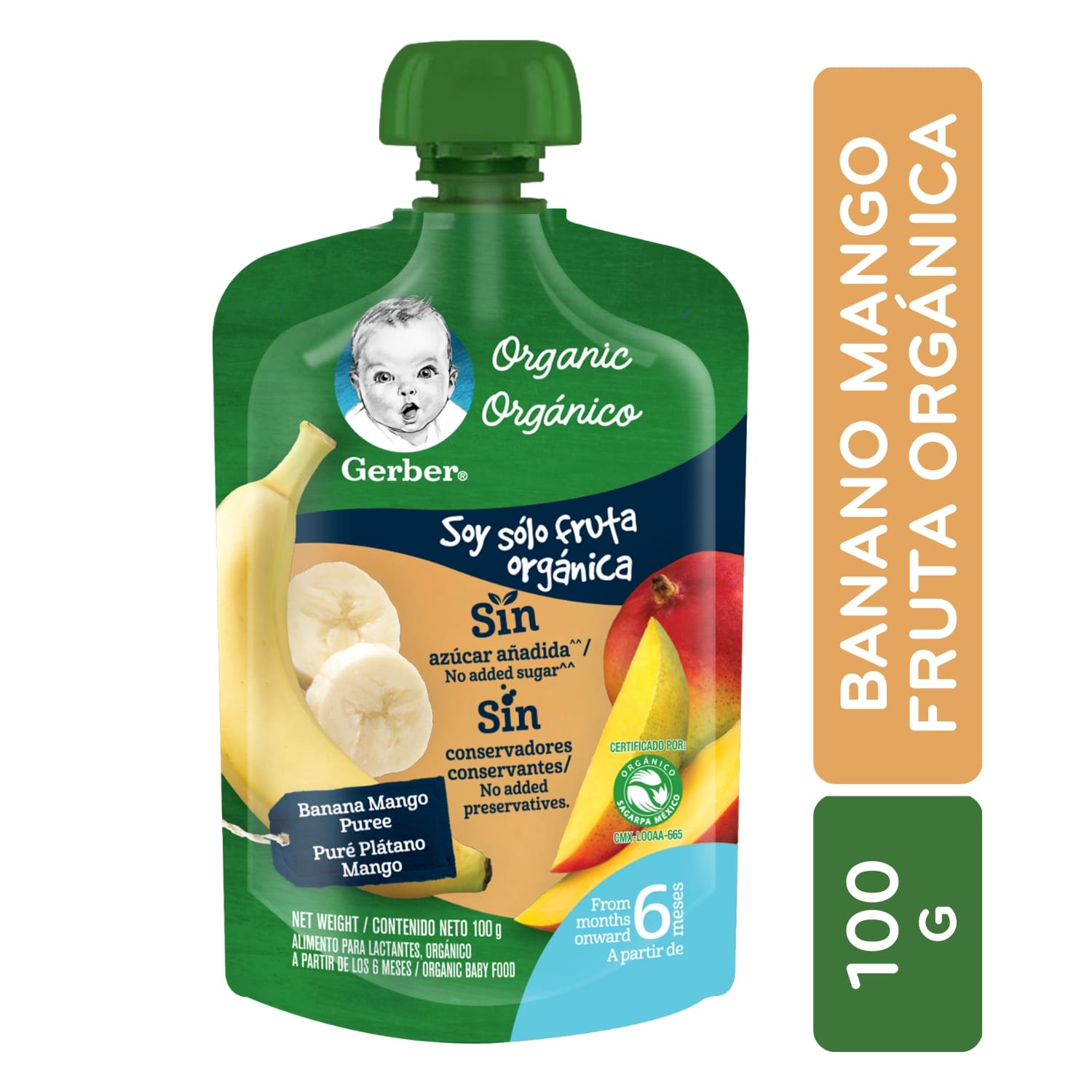 Colado Doy Pack Organico Banano Gerber Envase 100 G | Auto Mercado