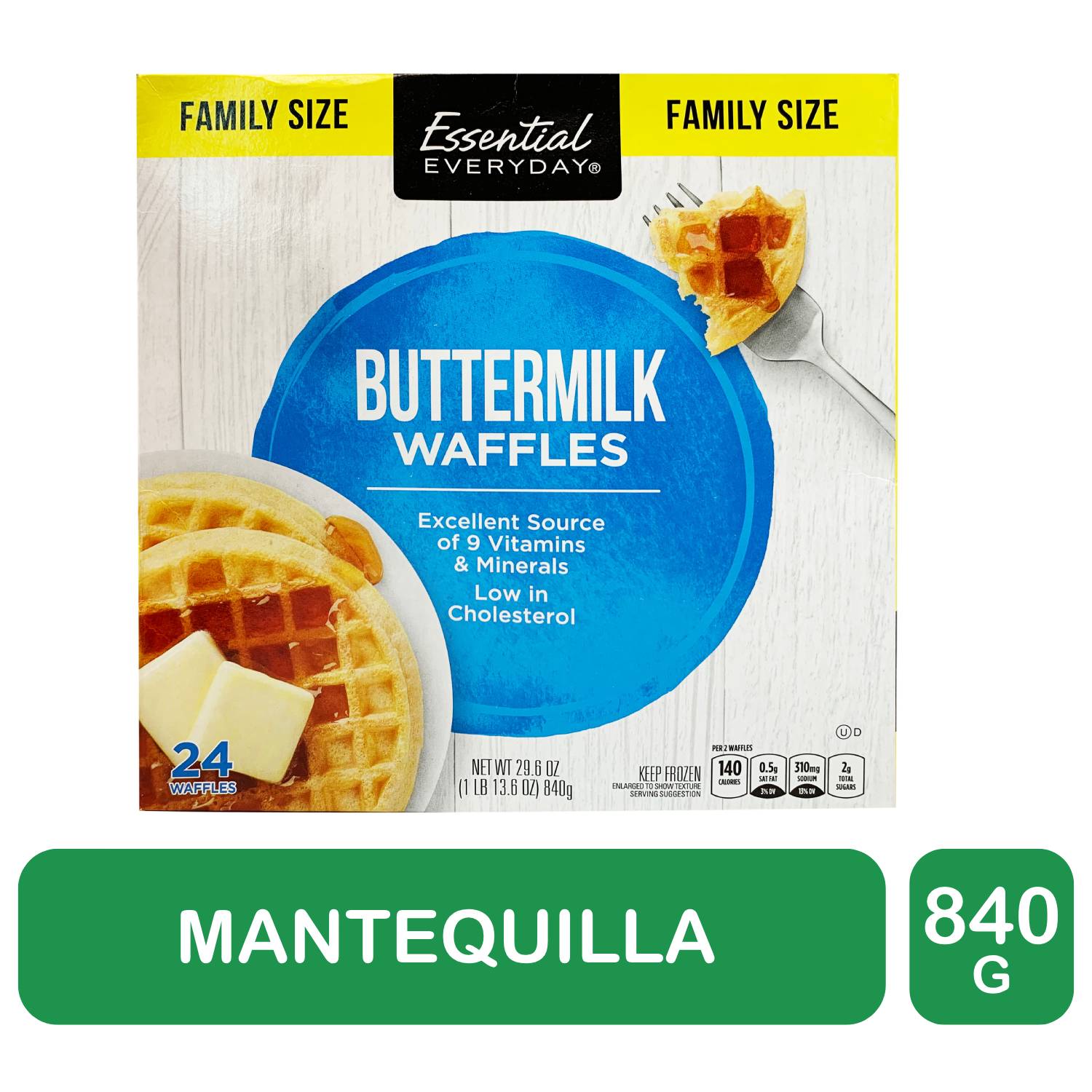 Waffle Mantequilla 24ct Essential Everyday Caja 839 G | Auto Mercado