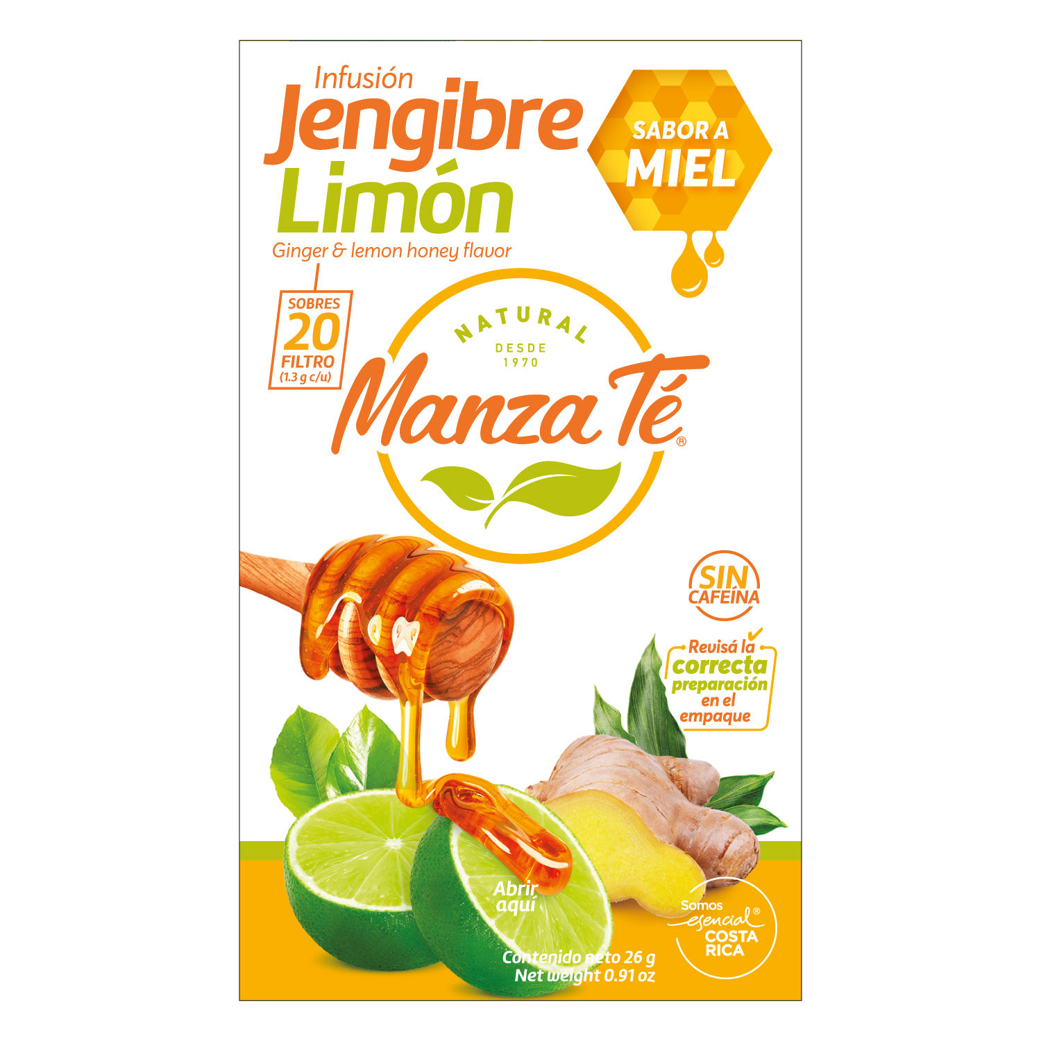 Te Jengibre Limon Miel Manza-te Caja 26 G | Auto Mercado